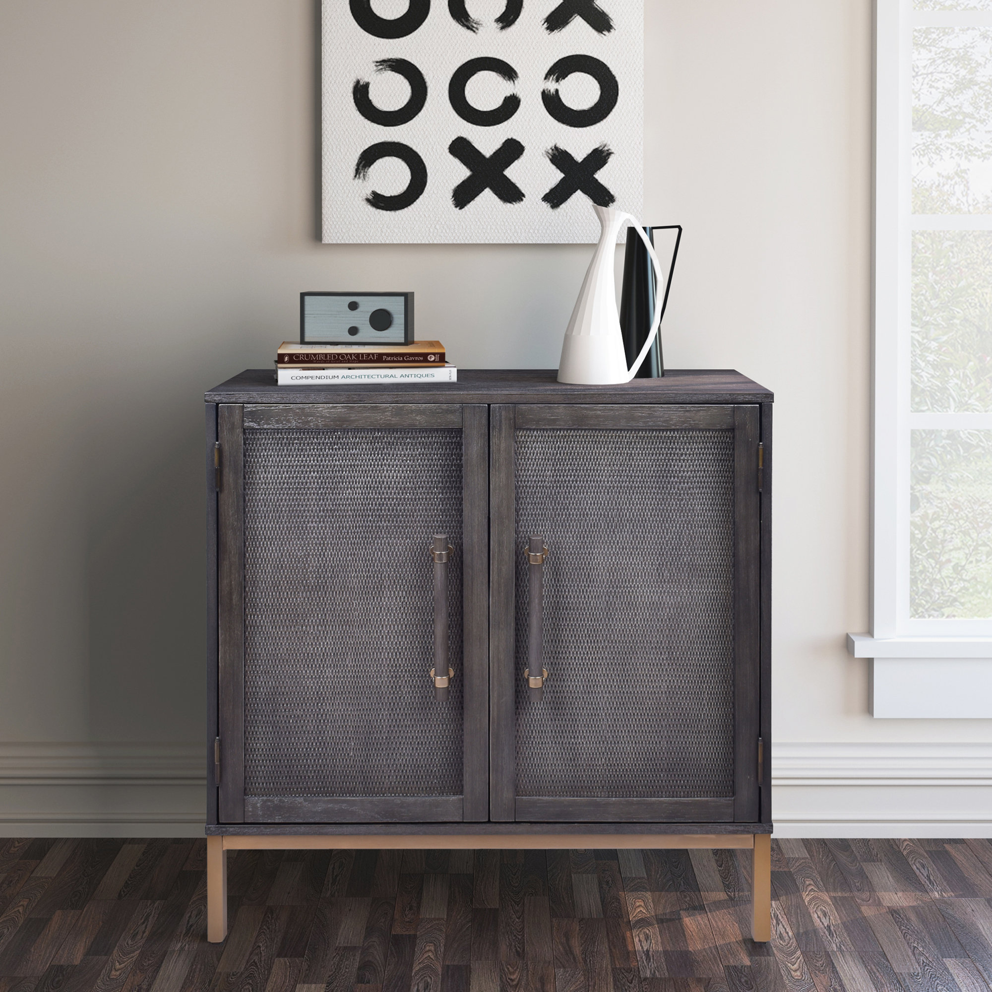 Hopper Studio Sophia Solid Wood 34 2 Door Cabinet Adjustable Shelf Practical Shelving Reviews Wayfair